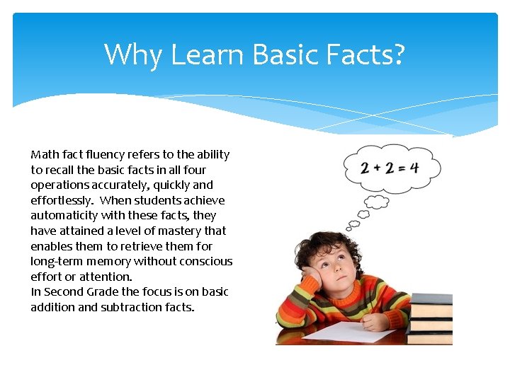 Basic Math Facts in Second Grade Math Curriculum