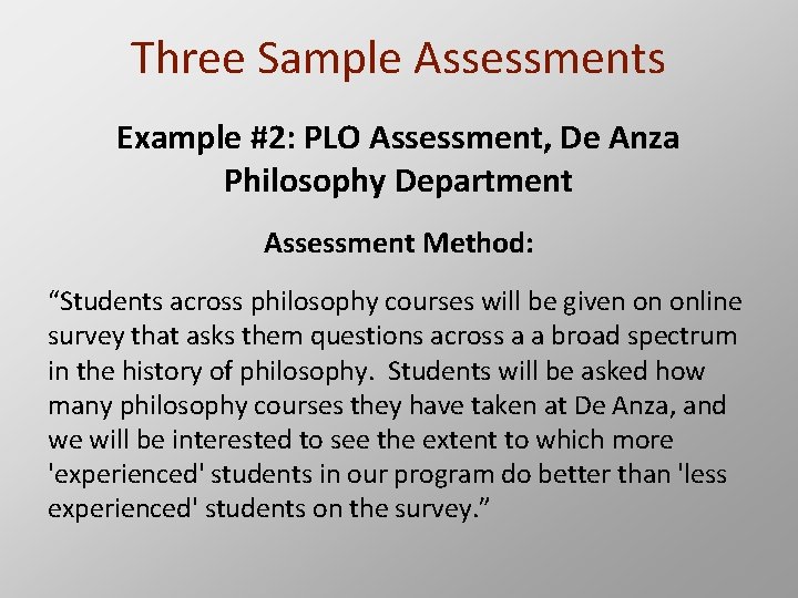 Making it Meaningful Authentic and Innovative Outcomes Assessment