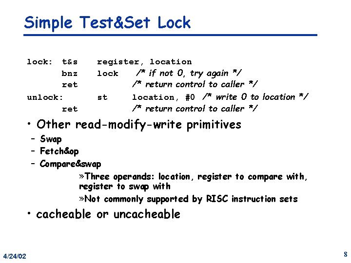 CS 258 Parallel Computer Architecture Lecture 25 HardwareSoftware