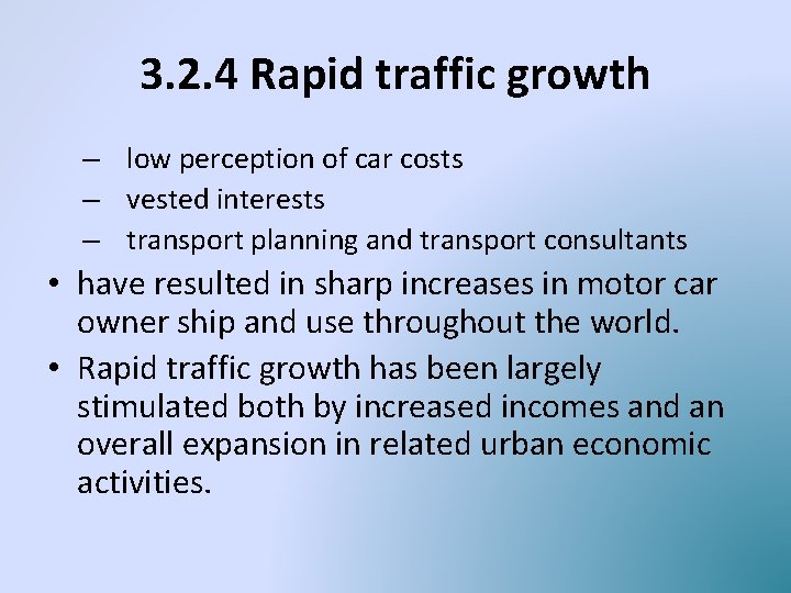 CHAPTER 3 URBAN TRANSPORT PROBLEMS GUIDELINES FOR PASSENGER