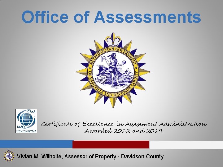Office of Assessments Certificate of Excellence in Assessment