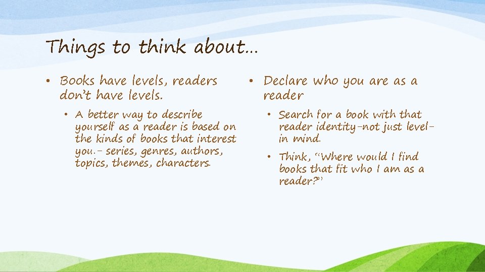 Choose Books with Your Identity in Mind Reading