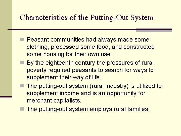 The Growth of the Cottage Industry Building the