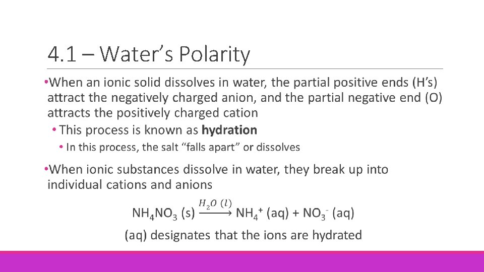 Chapter 4 TYPES OF CHEMICAL REACTIONS AND SOLUTION