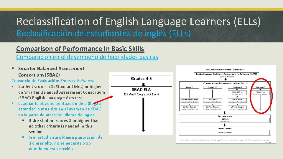 ELAC Reclassification of ELLs ELAC Reclasificacin de estudiantes