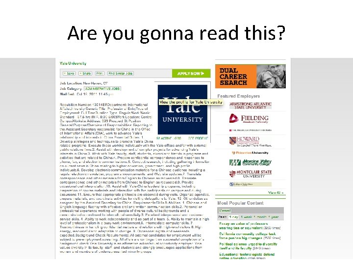 Writing for the Web How do people read