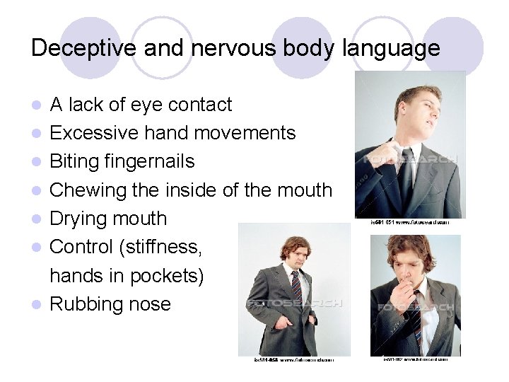 Body language True or false 1 2 3