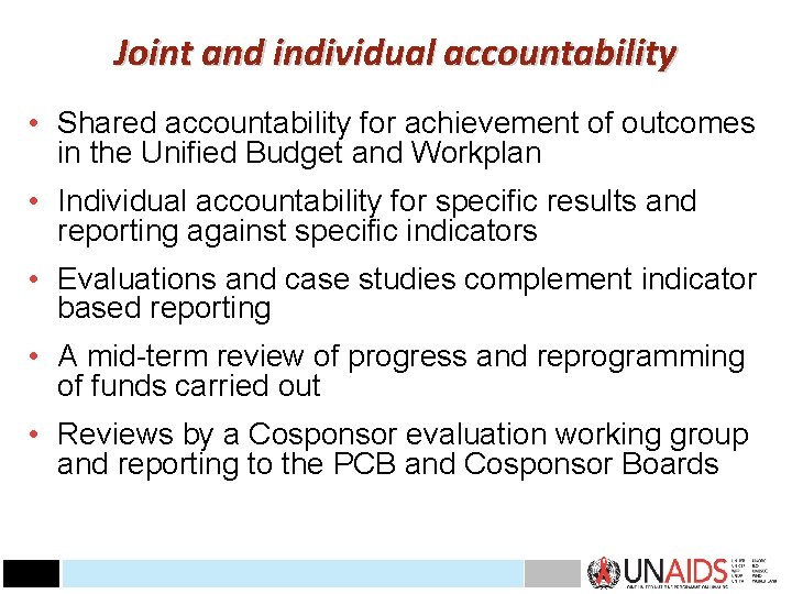 Performance Monitoring and Financial Reports UNAIDS 2008 2009