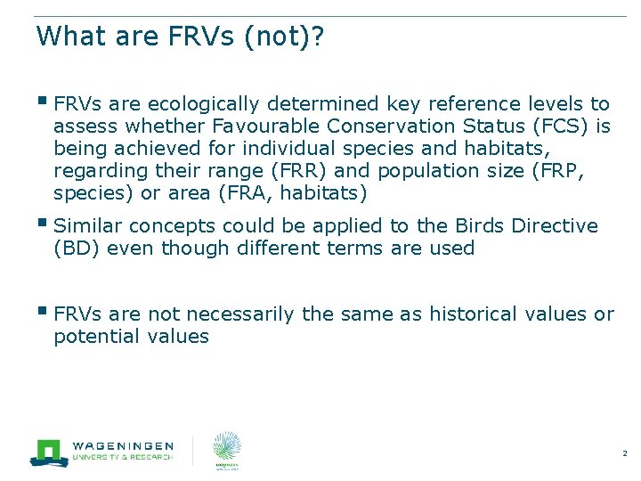 Setting Favourable References Values Methods explained and illustrated
