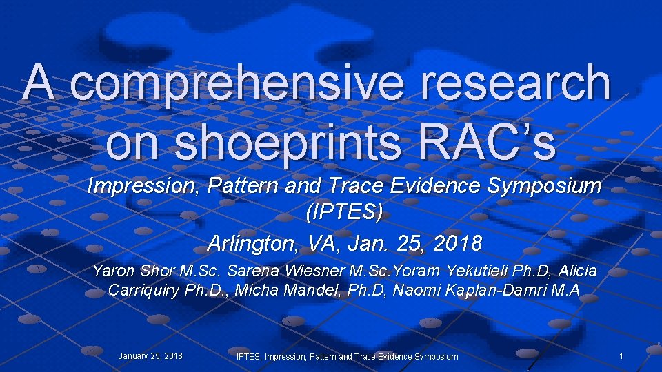 A comprehensive research on shoeprints RACs Impression Pattern
