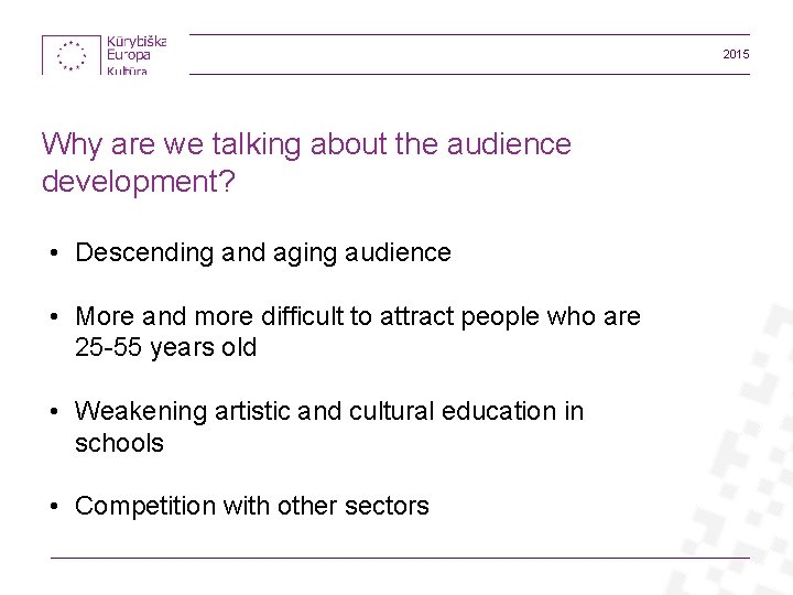 2015 Strategies for Audience Development and best practices