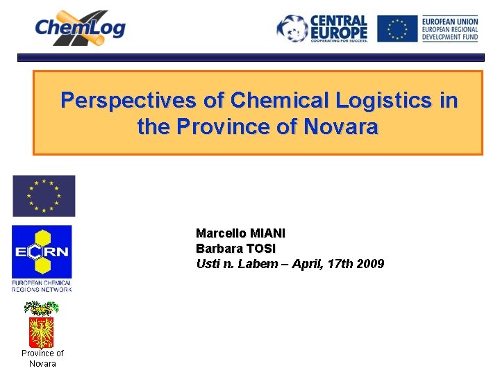 Perspectives of Chemical Logistics in the Province of