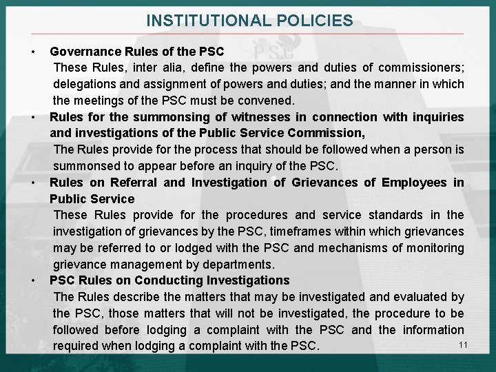 PUBLIC SERVICE COMMISSION STRATEGIC PLAN AND ANNUAL PERFORMANCE