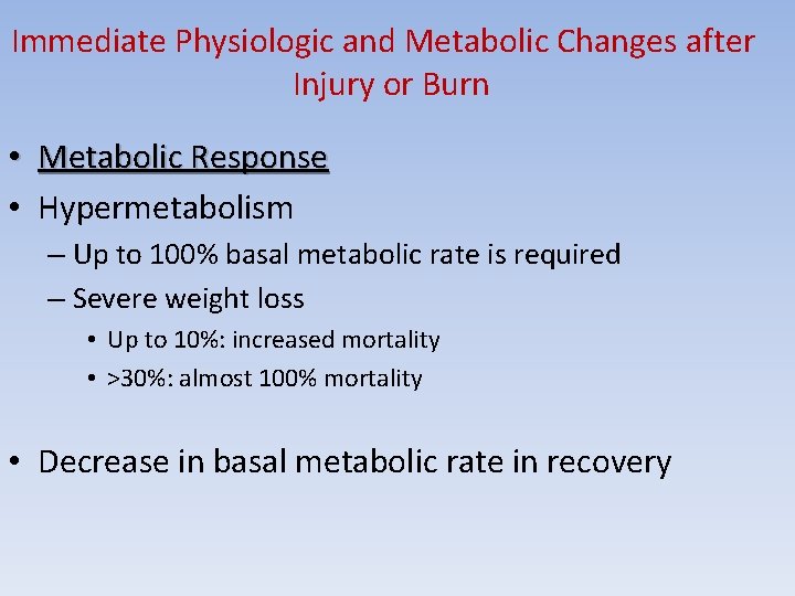 Identify the types and degree of burns Understand