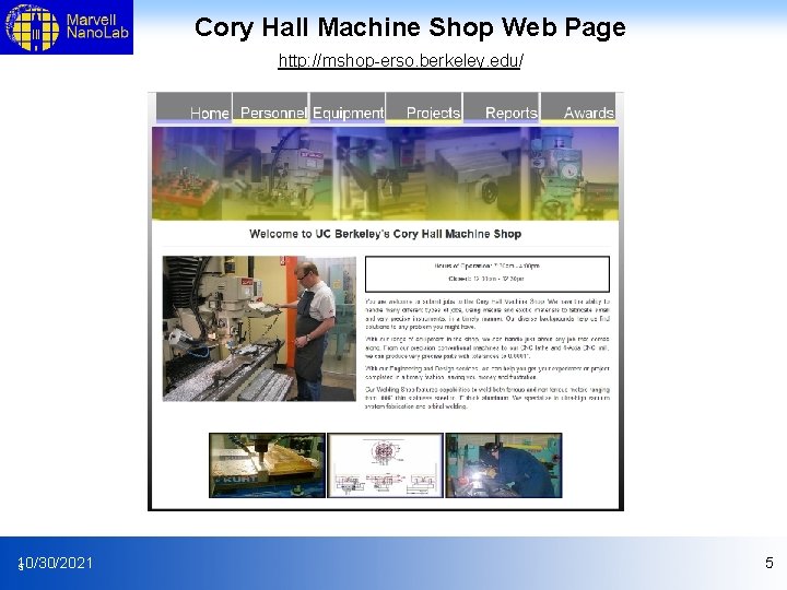 General Lab Administration and Cory Hall Machine Shop