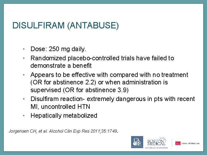 MANAGEMENT OF ALCOHOL USE DISORDER WITHDRAWAL AND PHARMACOTHERAPY