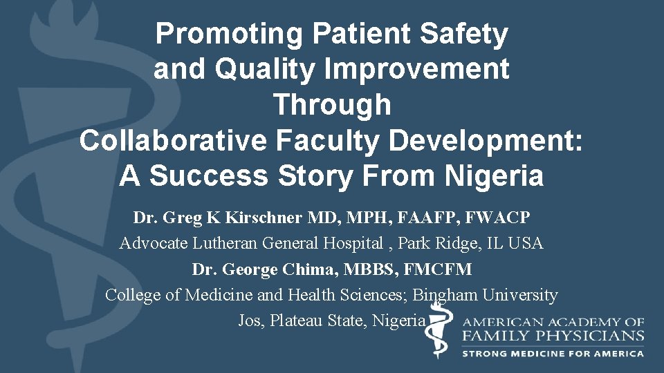 Promoting Patient Safety and Quality Improvement Through Collaborative
