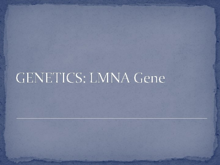 Progeria The disease of accelerated aging By A