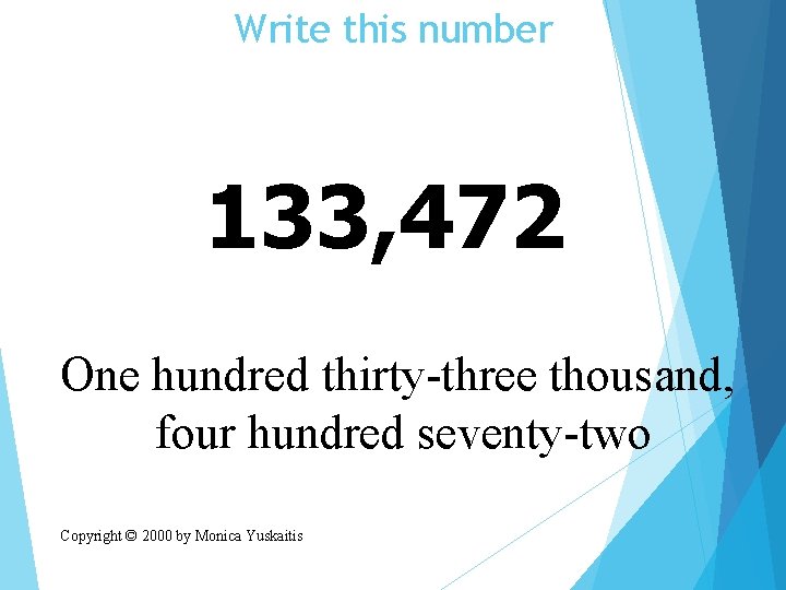 Place Value II Vocabulary Standard form A number