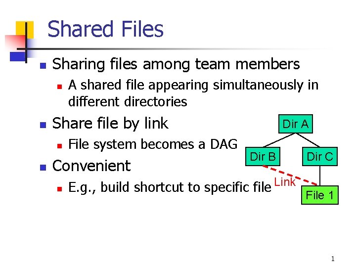Shared Files n Sharing files among team members