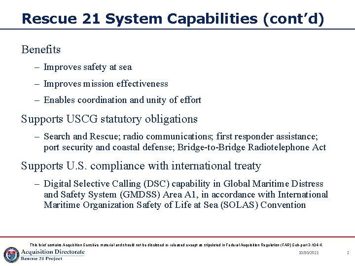 Rescue 21 USPS Brief U S Power Squadron