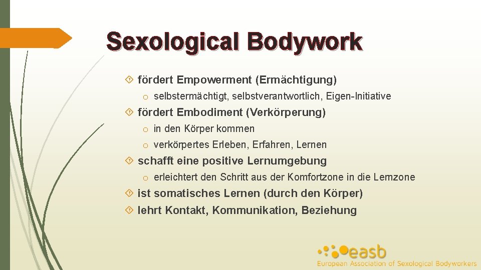 Sexological Bodywork Sexuelle Erfahrungs und Lernrume fr uns