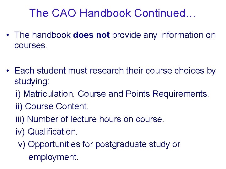 6 th Year Parents CAO Talk 15 November