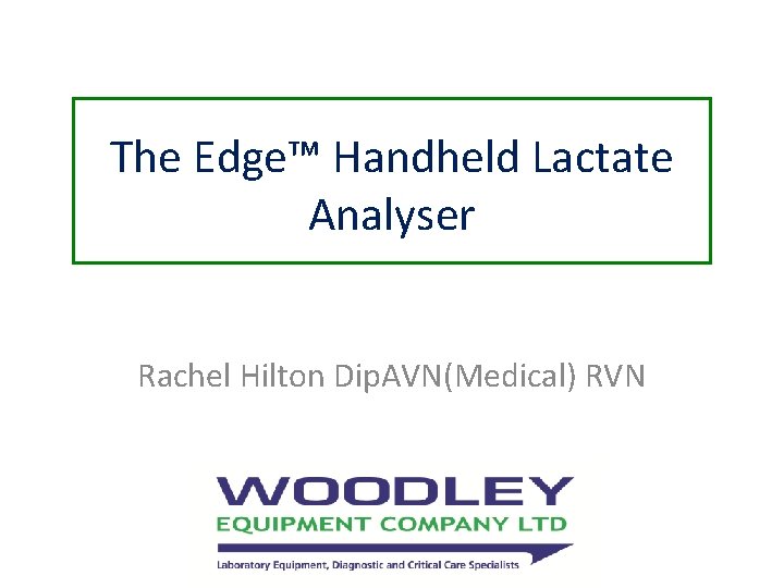 The Edge Handheld Lactate Analyser Rachel Hilton Dip