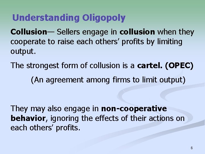 CHAPTER 15 Oligopoly Four market structures 1 Perfect
