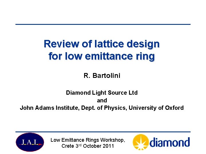 Review of lattice design for low emittance ring