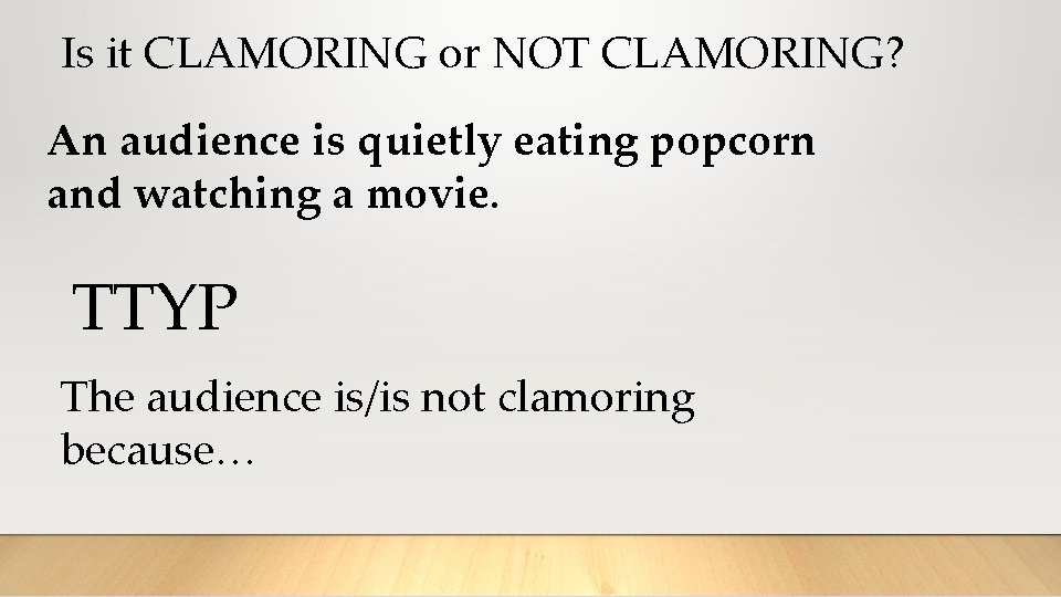 Week 1 Day 1 Clamor Pandemonium Towering One