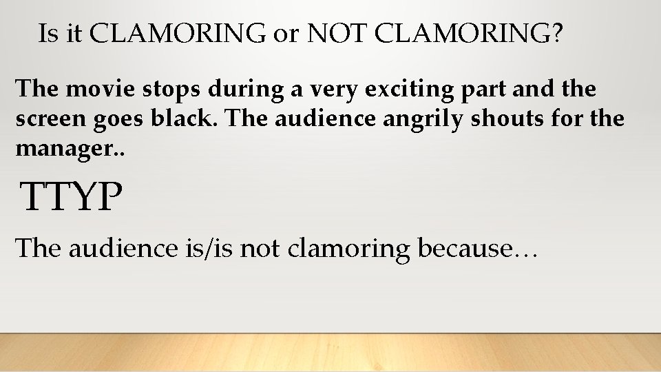 Week 1 Day 1 Clamor Pandemonium Towering One