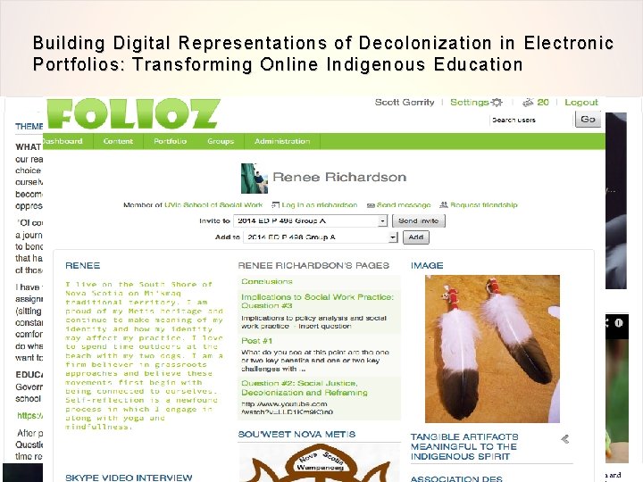 Building Digital Representations of Decolonization in Electronic Portfolios