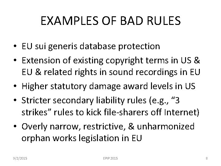 EVIDENCEBASED IP POLICYMAKING WHATS THAT Pamela Samuelson Berkeley
