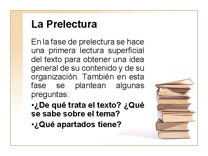 Tcnica de Comunicacin Oral El proceso de lectura