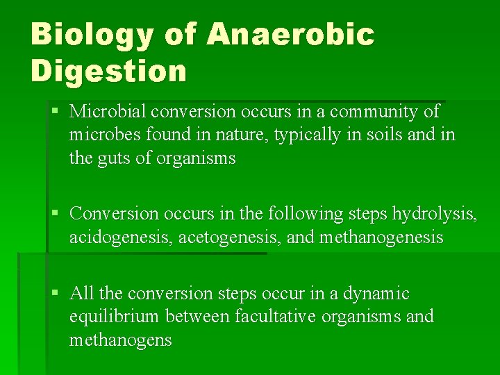 Anaerobic Digestion of Biodiesel and Biodiesel Waste Products