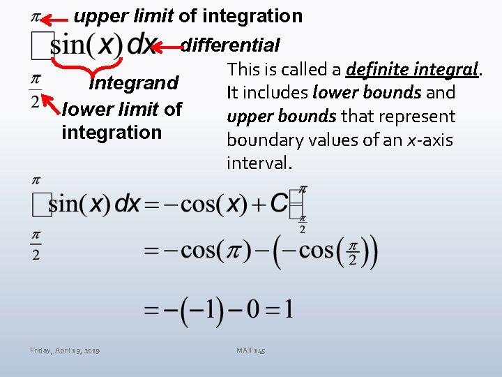 Chapter 5 Integrals and AntiDerivatives l Recovering a