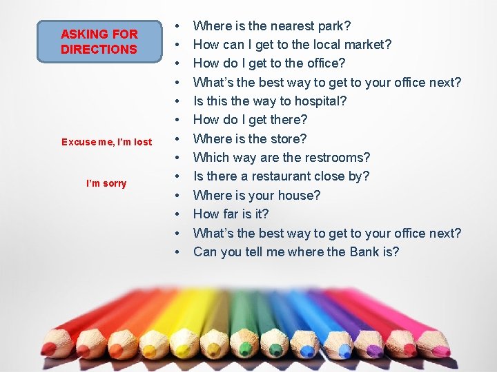 Bismillahirrahmanirrahim GIVING DIRECTIONS Map of Your Company ASKING
