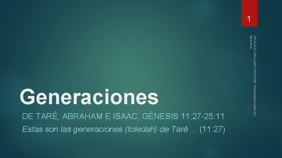 1 DE TAR ABRAHAM E ISAAC GNESIS 11