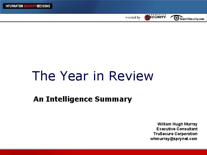 The Year in Review An Intelligence Summary William