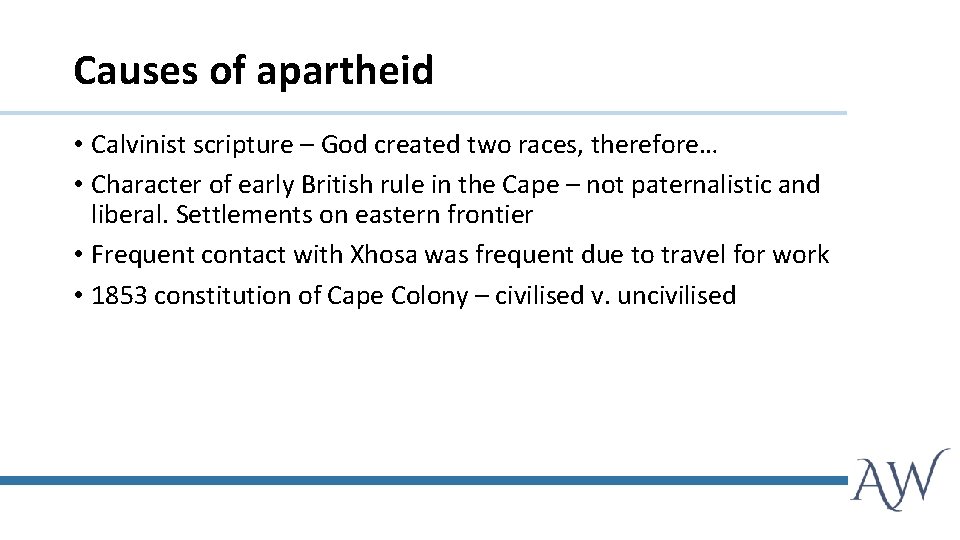 Apartheid South Africa IB History Paper 1 What