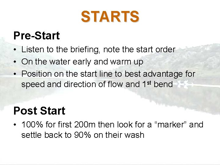 INTRODUCTION TO MARATHON RACING TACTICS PRINCIPLES Be assertive