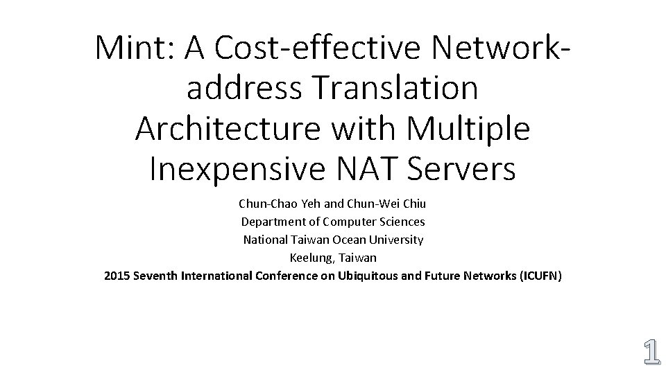 Mint A Costeffective Networkaddress Translation Architecture with Multiple