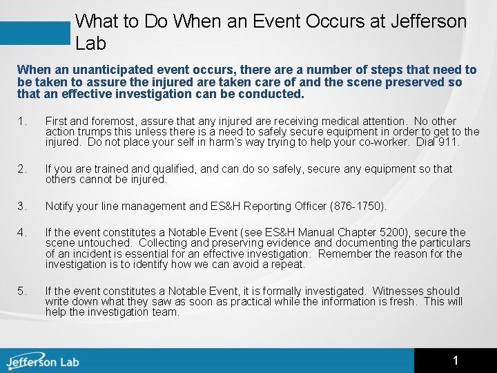 What to Do When an Event Occurs at