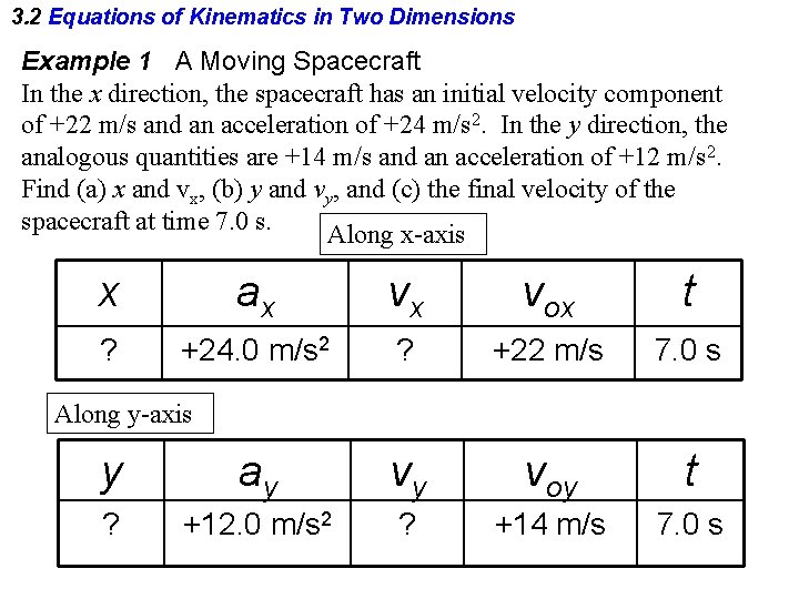 Chapter 3 Kinematics in Two Dimensions 3 1