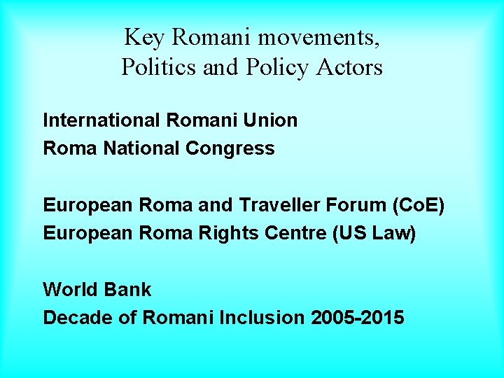 The Roma now and then Laura Laubeova laubeovafsv