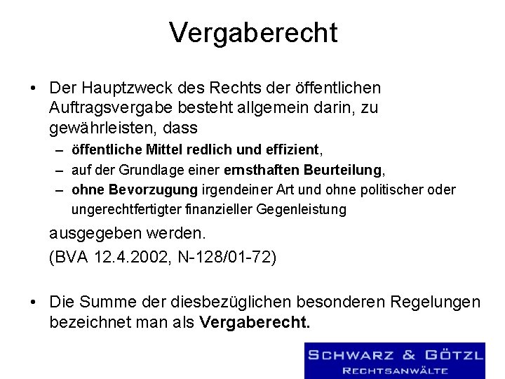 Vergaberecht 2006 20 10 2005 Rechtsanwalt Dr Philipp