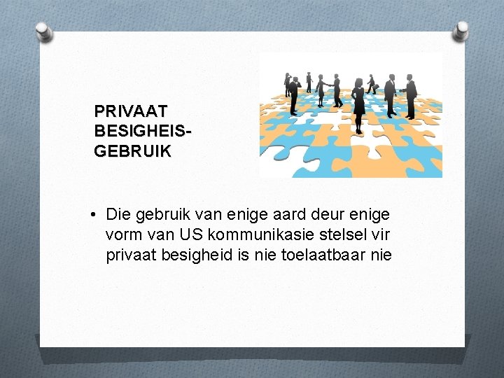 RIGLYNE VIR DIE GEBRUIK VAN REKENAAR TEGNOLOGIE EN