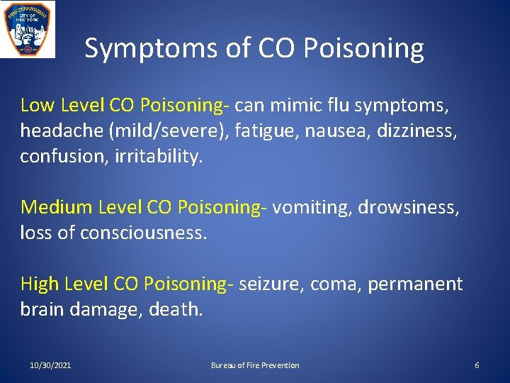 Carbon Monoxide 10302021 Bureau of Fire Prevention 1