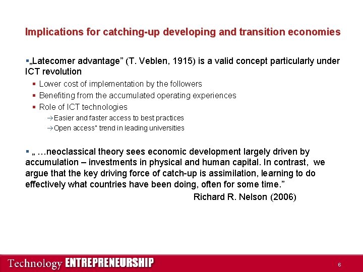 Education for enhancing technology entrepreneurship Presentation made by